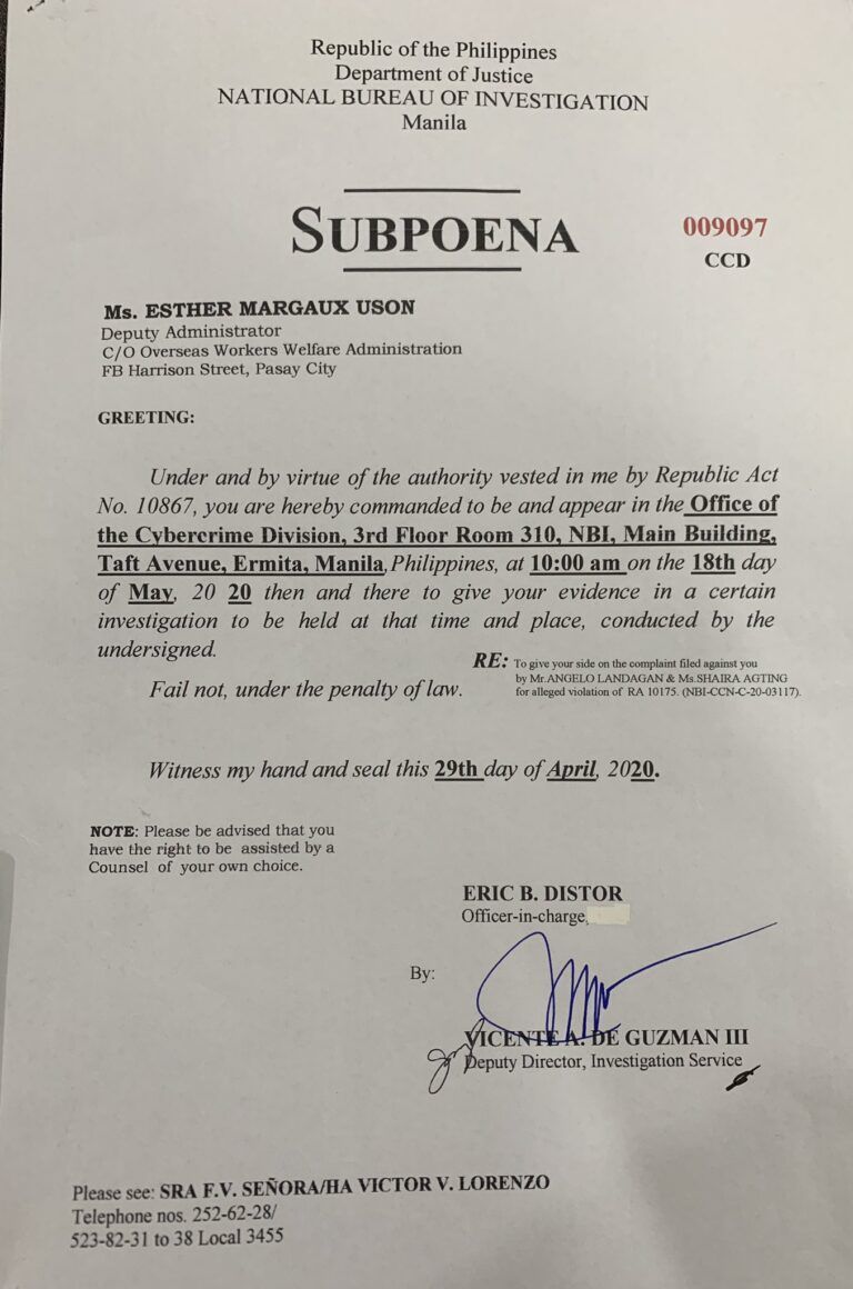 Mocha Uson subpoenaed for fake news peddlers under the Bayanihan Heal ...